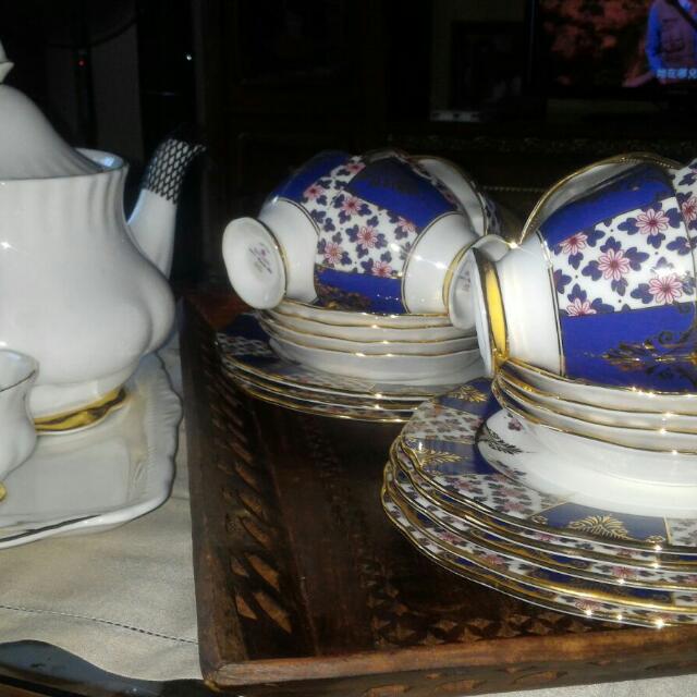 Royal Albert Doulton Regency Blue Tea Set - Royal Albert 100 Year ...