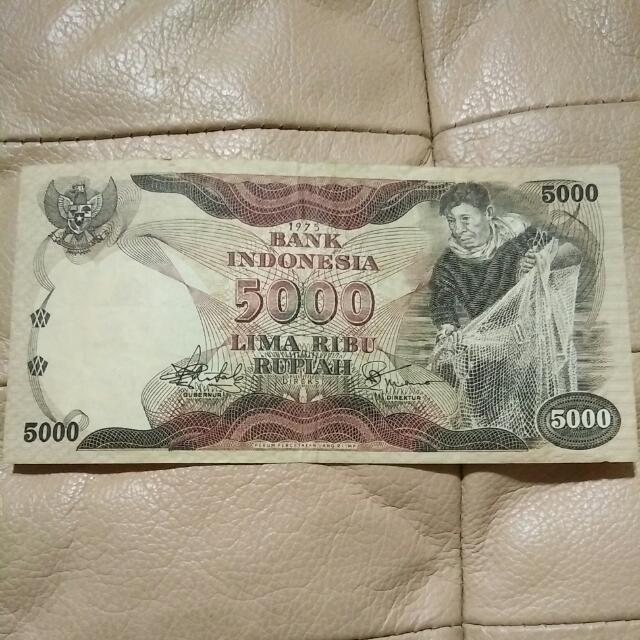 1975 Indonesia Notes 5000 Rupiah, Hobbies & Toys, Memorabilia ...
