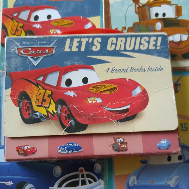 Disney Pixar Cars Lightning McQueen 4 Board Books In A Carry Case ...