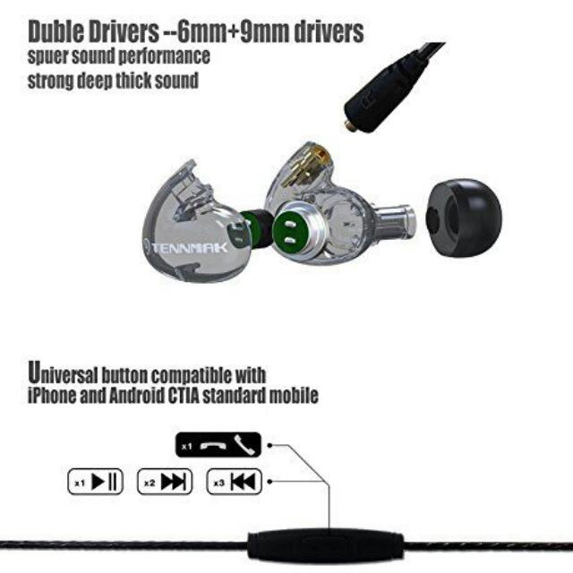 ( Ill Be Back Jan 2) Tennmak Pro Dual Driver Earphones Earbuds, Audio ...