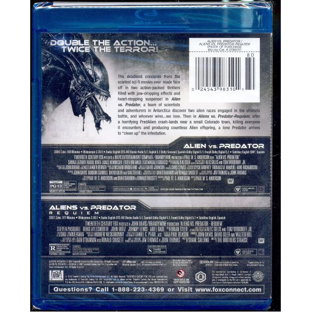 AVP - ( Alien VS Predator ) Double Feature - New Blu-Ray, Hobbies ...