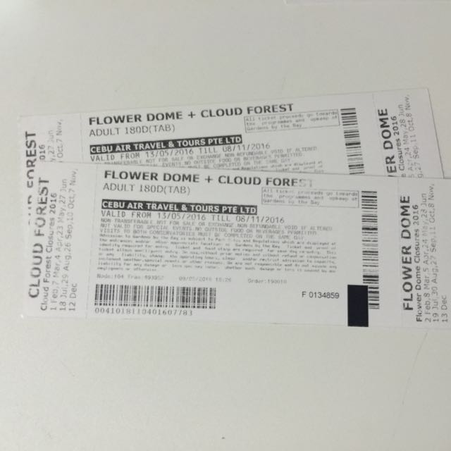 Gardens By The Bay Tickets X2 (Flower Dome+Cloud Forest), Tickets ...