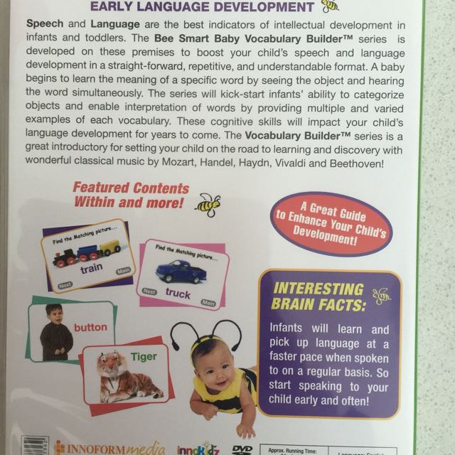 3 DVD: Bee Smart Baby Vocabulary Builder, Hobbies & Toys, Books ...