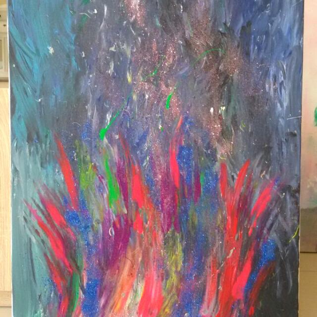 Freefall - Original Acrylic Abstract Painting By Sarah Abrew On Canvas ...