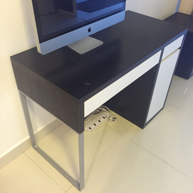 IKEA - Black & White Study Desk, Furniture & Home Living, Furniture ...