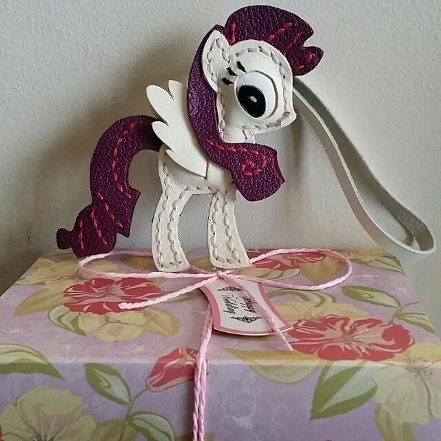 My Little Pony Leather Hermes Bag Charm In Princess Rarity, Luxury ...