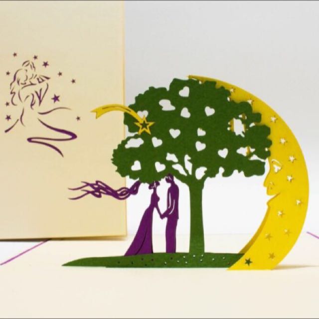 Moon Light Wedding Pop Up Card, Hobbies & Toys, Stationery & Craft ...