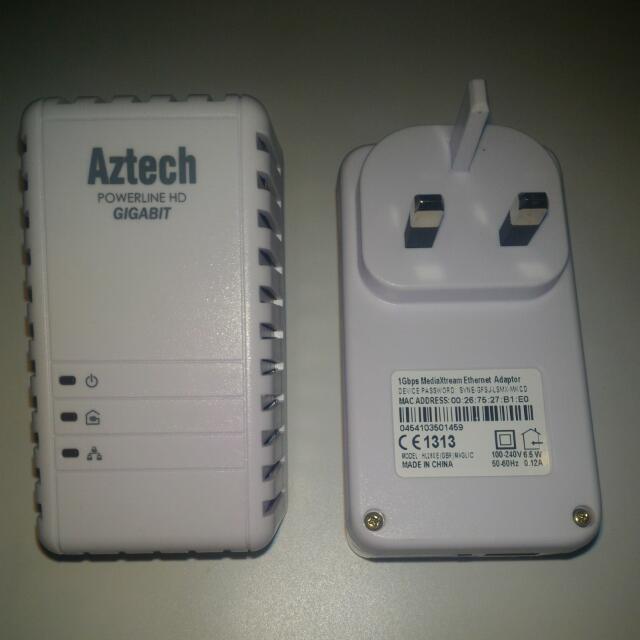 Aztech POWERLINE 1GB Ethernet Adaptors, Computers & Tech, Parts ...