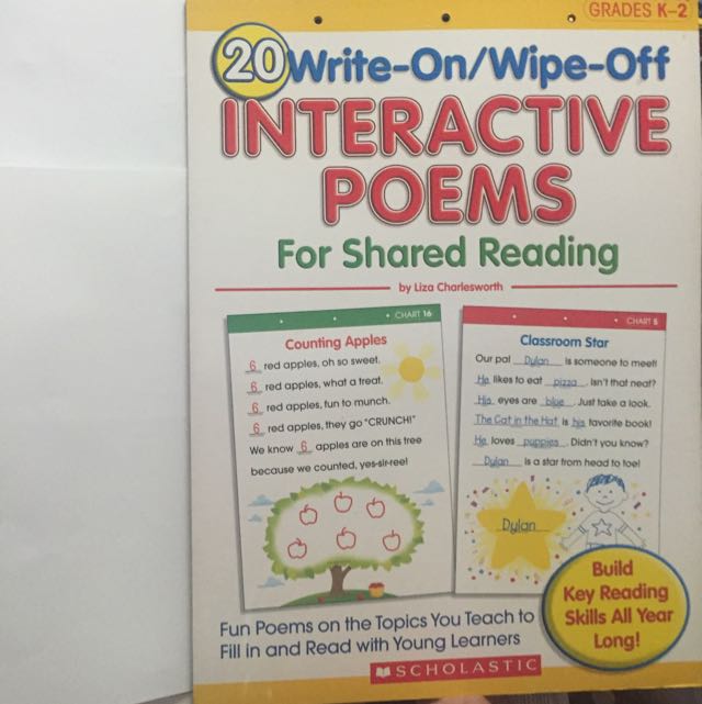 Flip Chart 20 Write-on/wipe Off Interactive Poems For Shared Reading ...