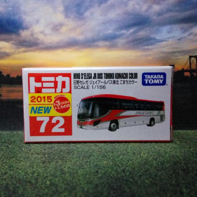 Tomica No. 72 Hino S'elega JR Bus Tohoku Komachi Color, Hobbies & Toys, Toys & Games on Carousell