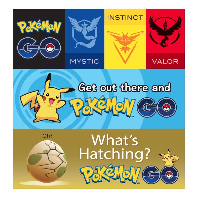Pokemon Go Stickers - Pikachu, Egg, Teams Mystic, Instinct, Valor ...