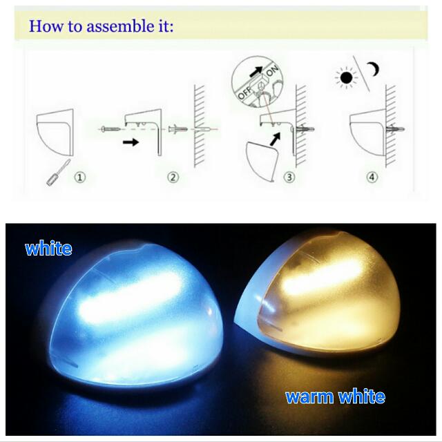 Solar Lamps panel Led Sensor Wall light Waterproof Pathway Emergency ...