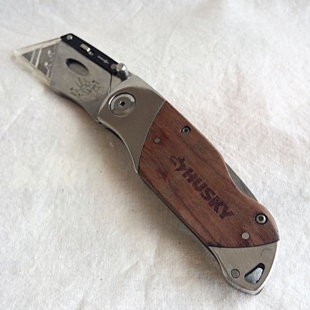 HUSKY Wooden Handle Folding Lock-back Utility Knife, Everything Else on ...