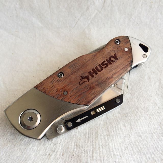 HUSKY Wooden Handle Folding Lock-back Utility Knife, Everything Else on ...
