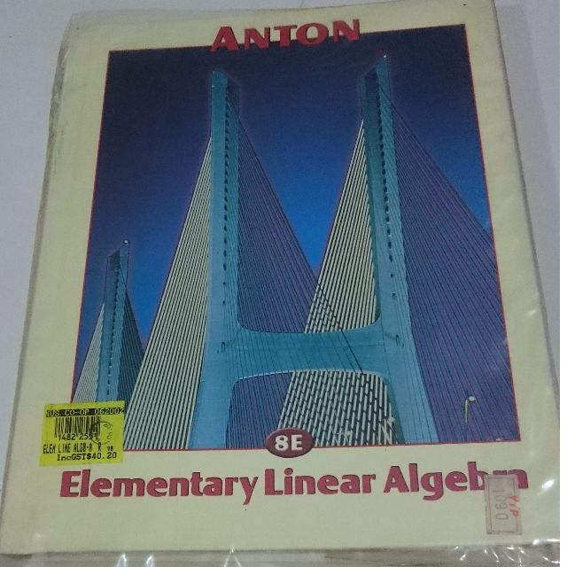 Elementary linear algebra - Anton 8the edition, Hobbies & Toys, Books ...