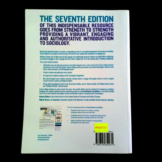 (PENDING) Sociology by Anthony Giddens, Philip W. Sutton (7th Edition), Hobbies & Toys, Books ...