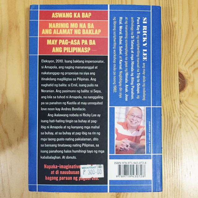 Si Amapola Sa 65 Na Kabanata By Ricky Lee, Hobbies & Toys, Books ...