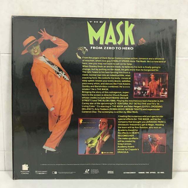 1995 The Mask Laser Disc (Starring Jim Carrey), TV & Home Appliances ...