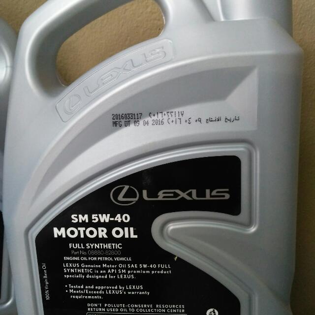 Lexus Toyota Fully Synthetic Engine Oil, Auto Accessories on Carousell
