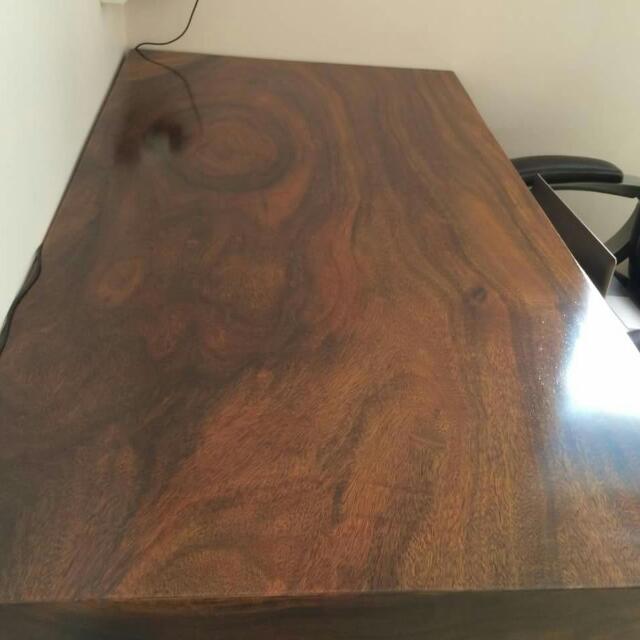 Okan Wood Table. 120 cm X 65 cm. Table Top Wood Is 8cm Thick. Table ...