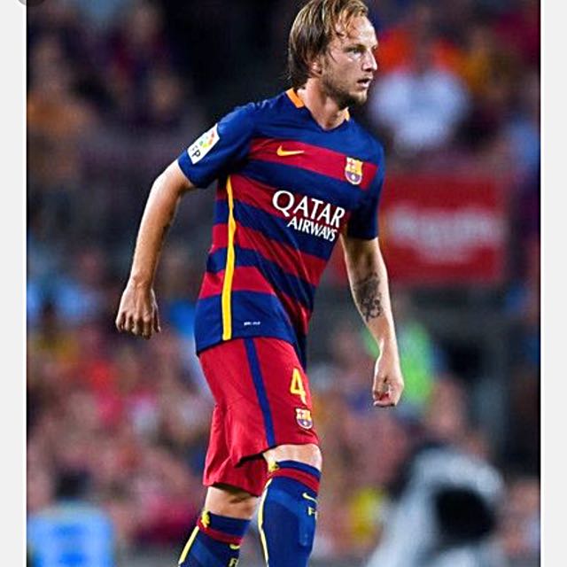 FC Barcelona Home Authentic Jersey Ivan Rakitic 4, Men's Fashion ...