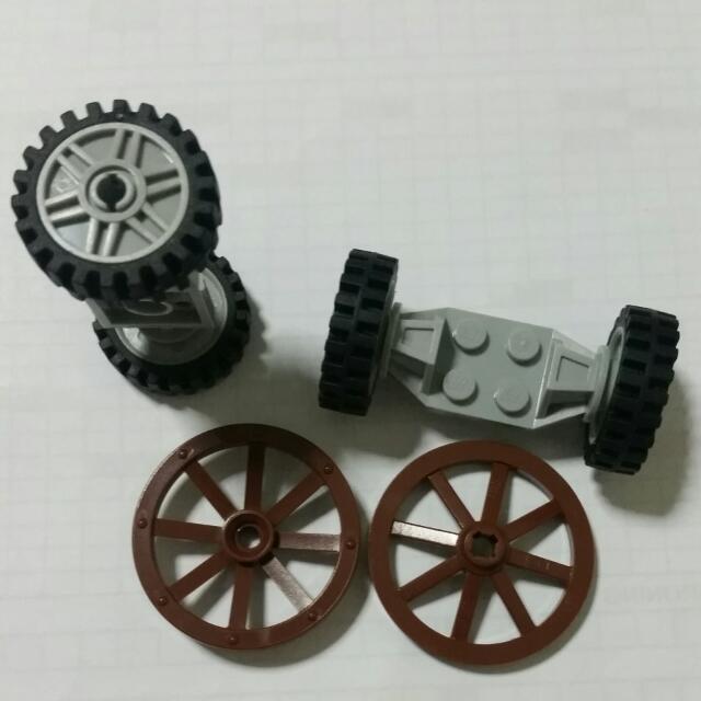 Lego Set Of 4 Wheels And 2 Wagon Wheels, Hobbies & Toys, Toys & Games ...