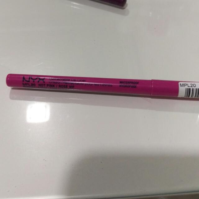 Nyx Retractable Lip Liner Waterproof In Hot Pink Beauty And Personal Care Face Makeup On Carousell