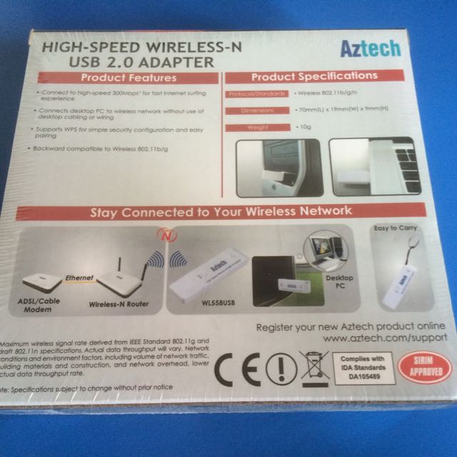 Aztecs wireless-N USB 2.0 Adapter, Computers & Tech, Parts ...