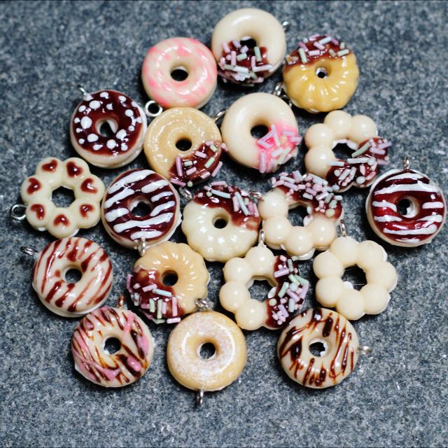 Mini Donut Clay Charm, Hobbies & Toys, Stationery & Craft, Handmade ...