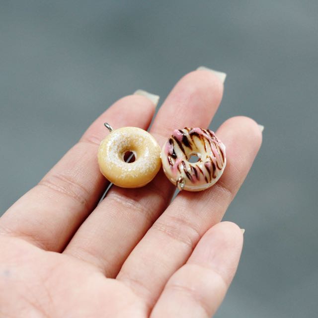 Mini Donut Clay Charm, Hobbies & Toys, Stationery & Craft, Handmade ...