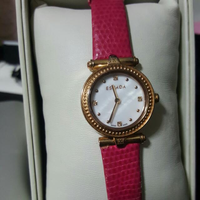 Escada Mother Of Pearl Watch Pink, Women's Fashion, Watches ...