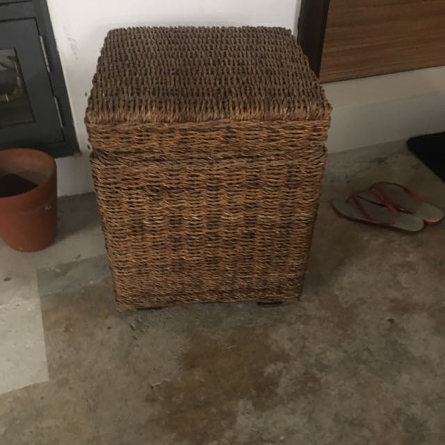 Wicker Storage Stool, Furniture & Home Living, Home Improvement ...
