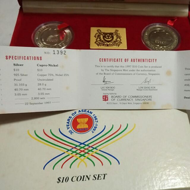 30th Anniversary (1967~1997) ASEAN Commemorative Coin Set, Hobbies ...