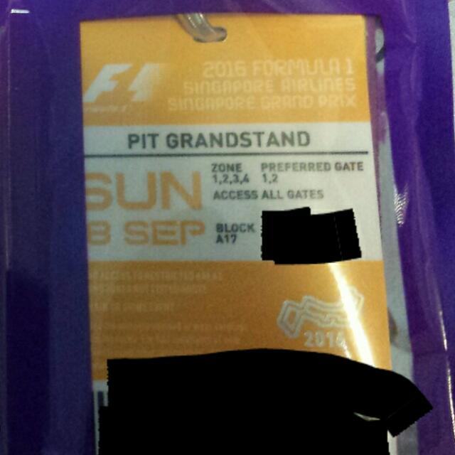 f1 actual race pit grandstand single ticket, Tickets & Vouchers, Local ...