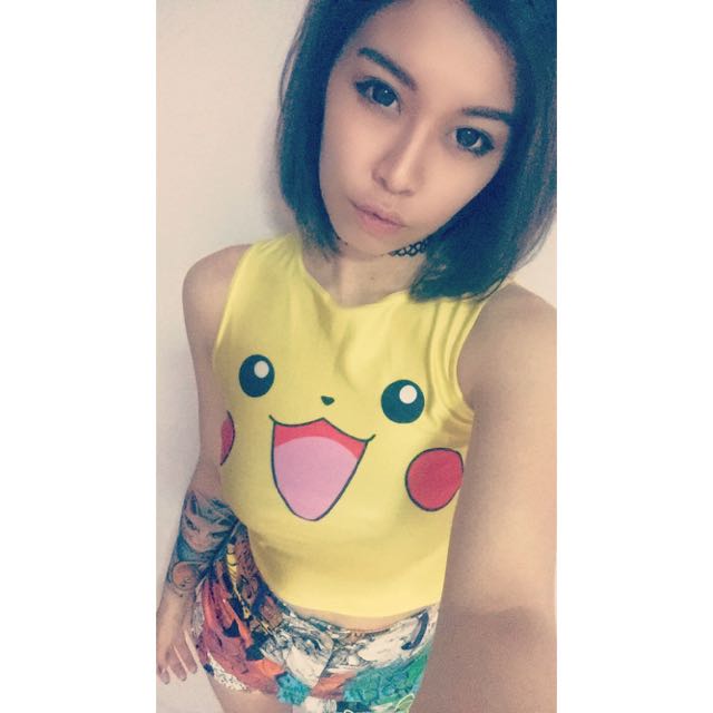 Pikachu Crop Top (other Pokemon Characters Available), Women's Fashion ...