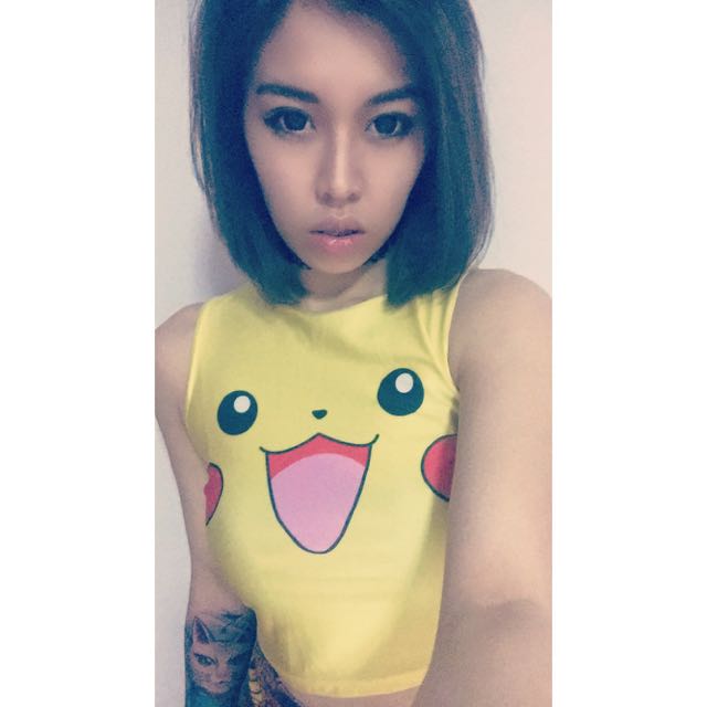 Pikachu Crop Top (other Pokemon Characters Available), Women's Fashion ...