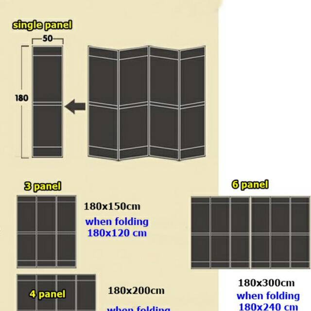 3 Panel Wooden Partition, Furniture & Home Living, Home Decor, Other ...
