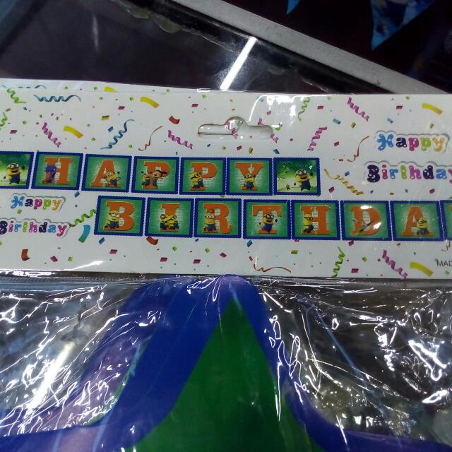Happy Birthday Character Letter Banner, Hobbies & Toys, Stationary ...