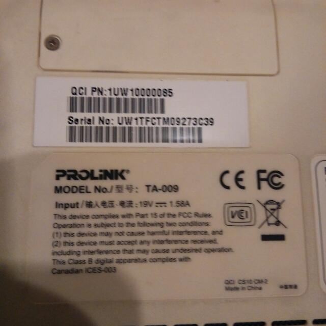 Prolink TA-009 Netbook Notebook Laptop Computer, Computers & Tech ...