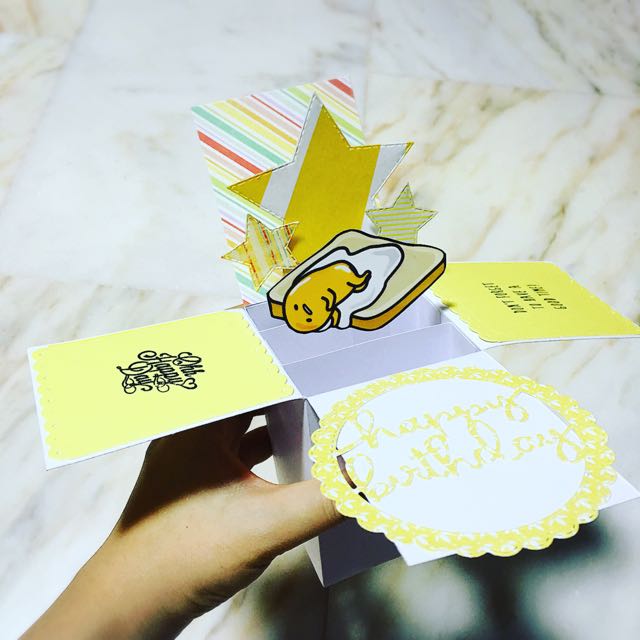 Pop Up Box Card : Gudetama Happy Birthday, Hobbies & Toys, Stationery ...