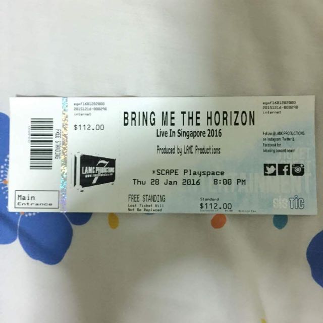 Bring Me The Horizon Ticket, Tickets & Vouchers, Event Tickets on Carousell