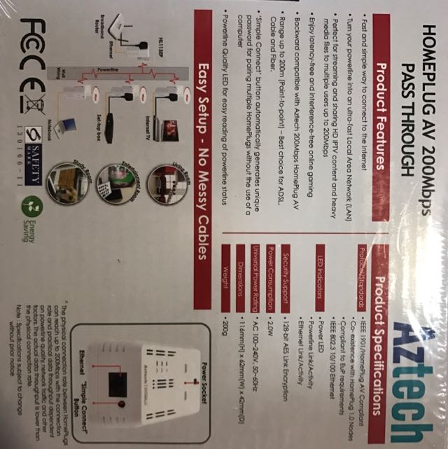 Aztech Powerline Networking HL113EP, Computers & Tech, Parts ...