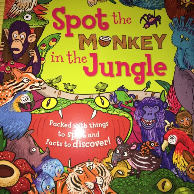 Spot The Monkey In The Jungle, 興趣及遊戲, 書本 & 文具, 小朋友書 - Carousell