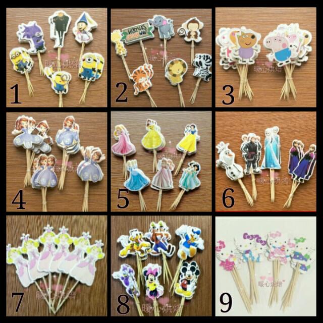 Cake Topper / Food Picker - Various Designs, Hobbies & Toys, Stationery ...
