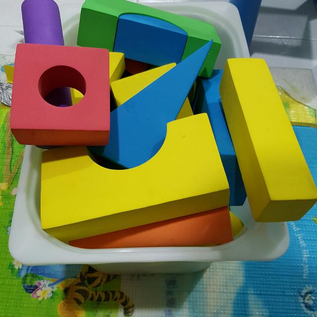 Stacking Shapes Blocks Foam, Hobbies & Toys, Toys & Games on Carousell