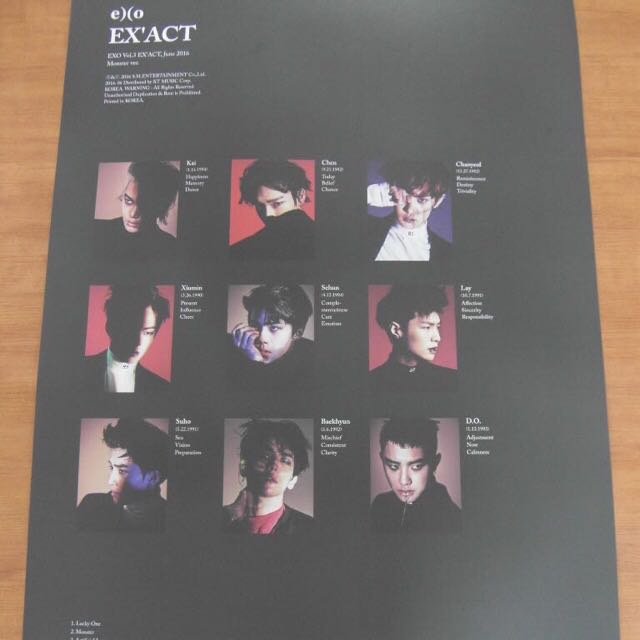 EXO EX'ACT ALBUM POSTERS (all 3), Hobbies & Toys, Memorabilia ...