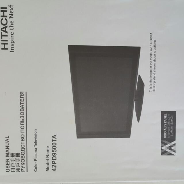 Hitachi Colour Plasma TV 42PD9500TA, TV & Home Appliances, TV ...
