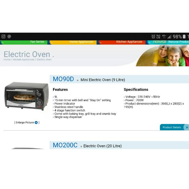 Mistral Toaster Oven, TV & Home Appliances, Kitchen Appliances, Ovens ...