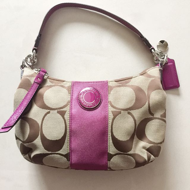 Coach Signature Stripe Demi Crossbody (Coach F19218), Women's Fashion ...