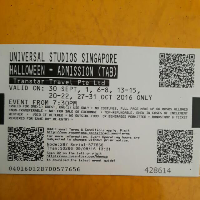 Halloween Horror Nights Ticket, Tickets & Vouchers, Event Tickets on ...